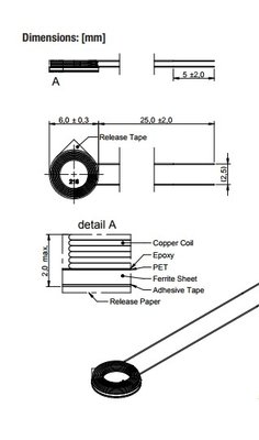 Custom Wireless Charging Coils wireless power coil  1 Coil 1 Layer 7.2µH Wireless Charging Coil Receiver 440 mOhm Max