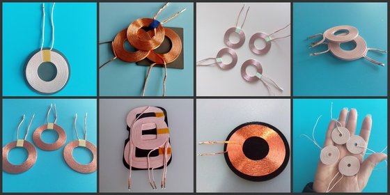 custom Qi Rx coil wireless charging coils with soft ferrite for mobile phone wireless charger coil WPC coil