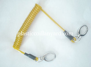 China Yellow coil steel lanyard with end fittings high quality retracting coil cable with oval h supplier