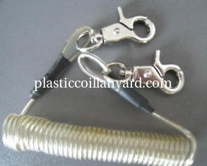 China Strong plastic spring tool coiled lanyard for tools protection good secuirty spiral elasti supplier