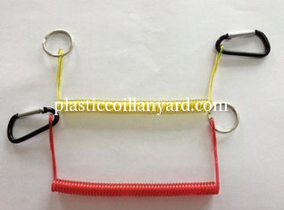 China Chinese spiral cord wire tool holder lanyard carabiner and key ring on two ends supplier
