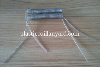 China Semi-transparent clear spiral coil wire leash retractable tethers supplier