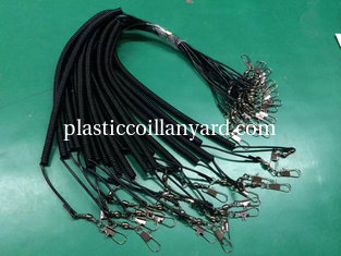 China Pure black long spring wire coiled fishing tethers for protecting any lost and drop supplier
