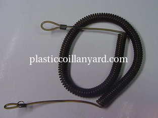 China Innovation stainless steel clip w/coil loop ends flex security coil strap rope black supplier