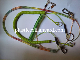 China Top quality Chinese factory coil tether with split ring and key hook for fishing tackle supplier