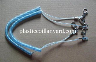 China Quick standard release extending coil lanyard with steel rope for fishing acessory using supplier