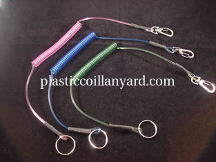 China Customized beatuiful colors spiral internal stainless steel coil lanyard tool tether coils supplier