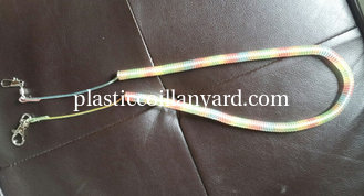 China Mixed colors long retention rope fishing accessory lanyard coil spring with steel clips supplier