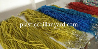 China Custom colors long spring coil leash keychains idea for fishing rod popular spiral coils supplier