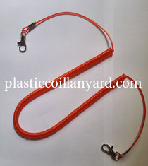 China Personal red retractable tool tether flexible wire safety strong rod leash w/clasp hookes supplier