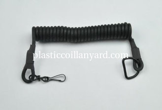 China China high quality forsted black strong coiled lanyard rope string tether by custom OEM supplier
