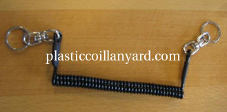 China Quick release spiral lanyard plastic coated flex coil lanyard w/hook reduces risk of loss supplier