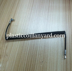 China Best quality solid black plastic spiral coil chain w/2pcs eyelets on two ends safety coil supplier