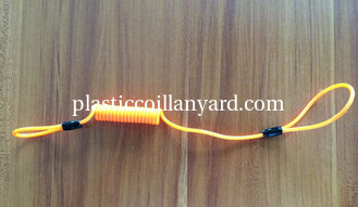 China Small quantity available fashion plastic stopdrop tooling coil lanyard cable with loops supplier