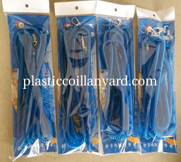 China Fly fishing accessory translucent blue eco-friendly PU material retention rope coil leash supplier