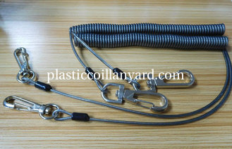 China European market hot selling transparent black spiral string wire coiled lanyard for tools supplier