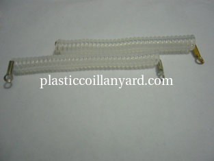 China Custom factory direct offer clear spring security coil lanyard tether w/2 safety terminals supplier