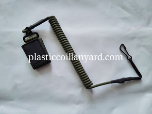 China Custom made coyote tan color heavy duty tactical pistol handgun elastic coiled lanyard supplier