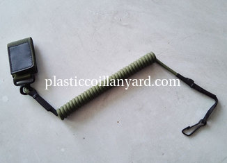 China Adjustable tactical pistol gand gun secure spring coiled lanyard anti-lost sling belt vest supplier