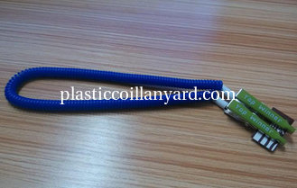 China Dental bib clip made of top quality plastic spring 385mm blue color w/metal alligator clip supplier
