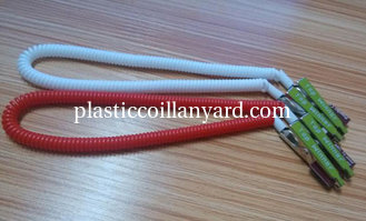 China 430mm length high quality China facotry price white red coiled lanyard leash dental clips supplier
