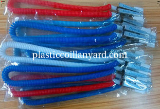 China Plastic dental bib clips flexible napkin holder expanding coiled spring leash scarfpin supplier