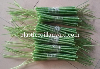China Transparent green spring string coil lanyard semi-finished coiled tether leash holders supplier