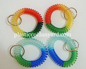 China Colorful soft outdoor plastic wrist coil cheap 55mm spiral wrist band coil chain tethers supplier