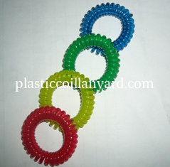 China Best stretchable wrist coil key chain good coil lanyard holder without accessory OEM made supplier