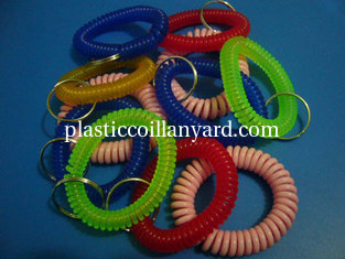 China Colorful plastic spiral coil wrist band key ring chain small order quantity accepted coils supplier