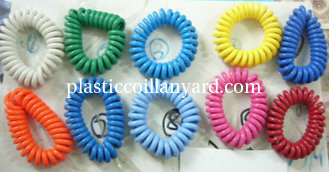 China Top quality China export to Europe USA plastic strong colorful wrist coil chain key holder supplier