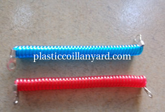 China Retractable safe spring hook coil lanyard tool tether for connecting 2pcs metal ring ends supplier