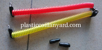 China Wire tool lanyard tether for anti-theft w/ring clip with black rubber sleeve plastic coils supplier