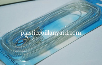 China Fishing rod safety lobster clasp stretch coil lanyard rope cord clea 8M blister card pack supplier