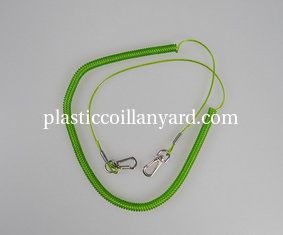 China 3M fly fishing accessory kayak rod tackle spiral coil lanyard cord end rope metal hook end supplier
