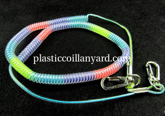 China Flexible coil lanyard wire core spiral cord fishing tool item holder rainbow color spring supplier