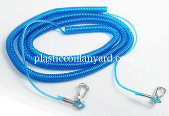 China 15metre transparent blue plastic spiral coil chain stainless steel wire inside strong coil supplier
