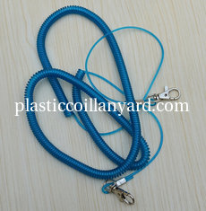 China 8M contractility stretchy plastic spiral coil cable cord blue for wire fishing safety coil supplier