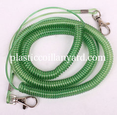 China Sea/fly fishing accessory anti-lost long silm plastic transparent green wire coiled leash supplier