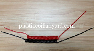 China Red Black 4''Length Steel Wire Spiral Coiled Tether Part Ready for Fasteners supplier