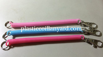 China Custom Pantone Colors Spiral Coil Key Chains w/Metal Snap Clip and 12mm Split Ring supplier