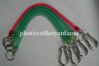 China Custom Silver Carabiner and Split Key Ring Attached Good Elastic Coil Chains supplier