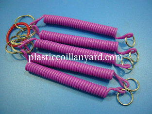 China Custom Solid Purple Stretchable 12cm Length Spiral Key Chain Holders supplier