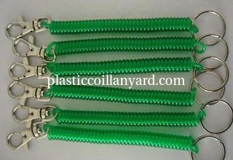 China Transulcent Green Badge Accessory Stretchable Clip-on Key Coil Chains ID Key Coil Chains supplier