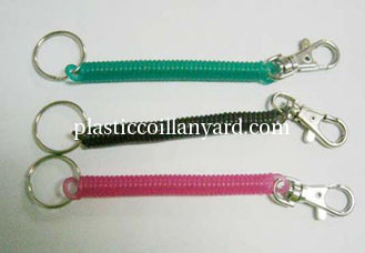 China Green Pink Black Popular Colors Plastic Spring Coil Tether Key Chains Cheap Price supplier