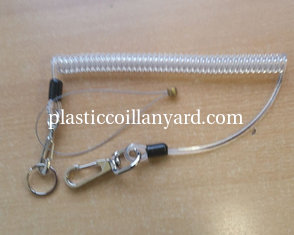 China Top quality Transparent Clear Cable Wire Coil Lanyard Hot Selling Security Retractabl Leash Retainers supplier