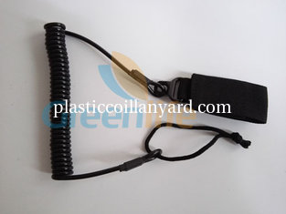 China Tactical Pistol Hand Gun Elastic Spring Lanyard Sling w/Webbing Belt Loop Attach to Duty Belt/Combat Vest supplier