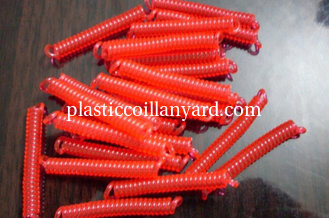 China Traslucent Red Short Length Plastic Sprial Key Coil Tether Part Ready for Connecting supplier