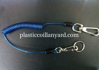 China Hot Sale Transparent Blue Spring Steel Wire Spiral Coiled Tether supplier