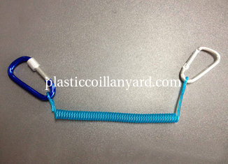 China Plastic Bungee Coiled Cord W/Colored Carabiner Hook Simple Tether Leash supplier